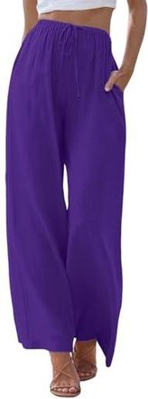 Generic Nuoke Pantalon Fluide Femme &eacute;t&eacute;,Pantalon d&eacute;contract&eacute; &agrave; Taille &eacute;lastique pour avec Poches, Couleur Unie, Coupe Droite, Ample et Long Short Noir Soie (P