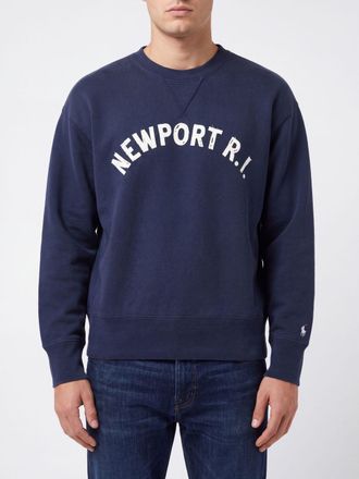 Polo Ralph Lauren Sweat-shirt &agrave; col rond en coton avec logo imprim&eacute; contrastant