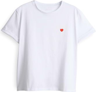 OPUS Damen Kurzarmshirt | SERZ T-Shirt Regular aus Organic Cotton Sweet red, 36