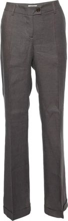 Moschino pantalon de tailleur en lin - Marron