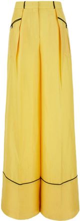 Bally pantalon palazzo en soie - Jaune