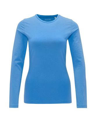 OPUS Damen Langarmshirt | SMILLA Slim Longsleeve aus Jersey Blue Salt, 40