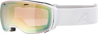 Alpina ESTETICA QV - Verspiegelte, Selbstt&ouml;nende & Kontrastverst&auml;rkende OTG Skibrille Mit 100% UV-Schutz F&uuml;r Erwachsene, white gloss, One Size