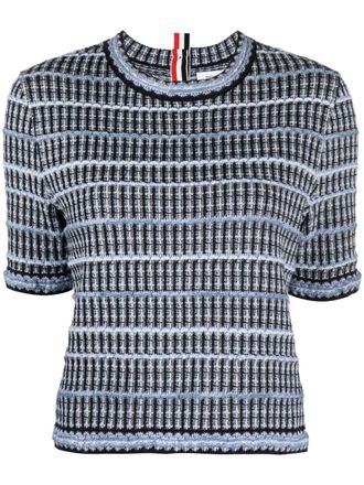 Thom Browne Tweed-Oberteil - Blau