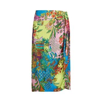 Liu Jo Femme, Jupes, Multicolore, Taille: 40 FR Long Printed Satin Skirt