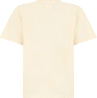 Prada Logo-Embroidered Graphic T-Shirt - Yellow