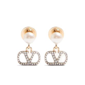 Valentino Garavani VLogo Signature Crystal-embellished Earrings