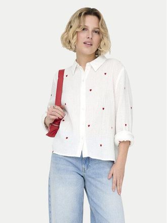 Only Hemd Heart 15332482 Wei&szlig; Regular Fit