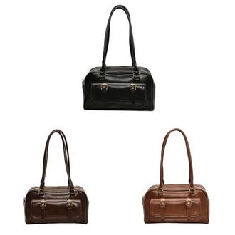 Generic Kexpery Sac &agrave; &Eacute;paules R&eacute;tro en PU pour Femmes Sac Carr&eacute; Uni pour Voyage, Shopping, Quotidien et Travail Automne Hiver