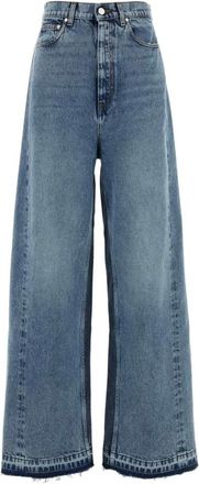 Stella McCartney Femme, Jeans, Bleu, Taille: W25 Jean Large Bicolore &agrave; Panneaux de Tissu