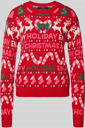 Vero Moda Pullover mit weihnachtlichem Intarsienmotiv