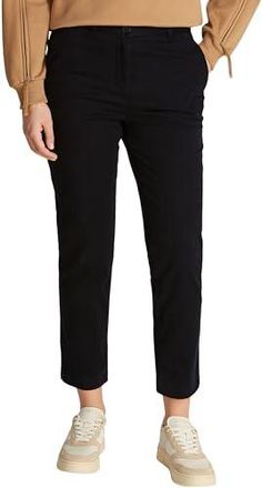 Tommy Hilfiger Pantalon Chino Femme Stretch Slim Coupe 7/8, Noir (Black), 44