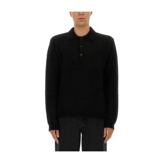 Sunflower Mohair Polo - - Knitwear - Herren - Schwarzk - L