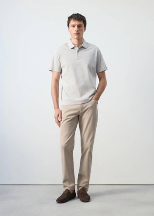 Mango Polo maille fine 100 % coton gris glac&eacute; - Homme - XXL - MANGO MAN