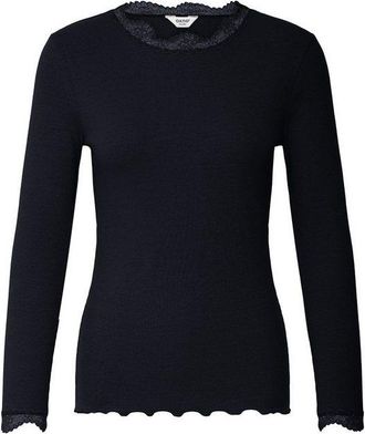 Oxmo Langarmshirt OXNSuna Rib Longssleeve mit Spitzen Details