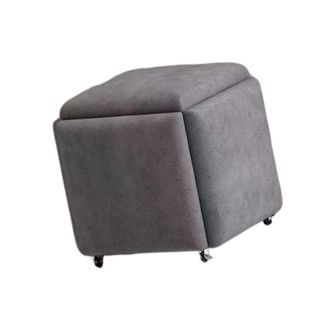 Generic Quadratischer Fu&szlig;hocker aus Leder, stapelbarer, Leichter Nesthocker, for Wohnzimmer, Schlafzimmer, Spielzimmer, Garten, B&uuml;ro, Balkon(Color 2,45x45x45c