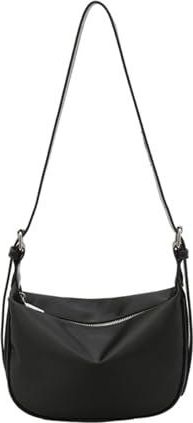 Generic Sac &agrave; bandouli&egrave;re pour femme, sac &agrave; main mini pochette r&eacute;glable, fermeture &eacute;clair, sac &agrave; main sous les bras, sac &agrave; main de voyage, Noir, 9.45*7.48*3.1