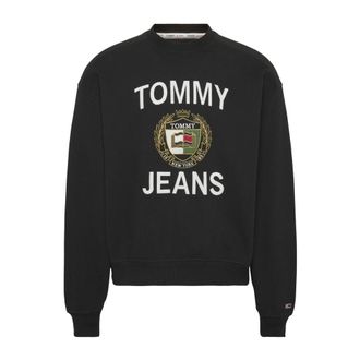 Tommy Jeans Organische Baumwolle Logo T-Shirt Schwarz - - Sweatshirts & Hoodies - Herren - Schwarzk - M