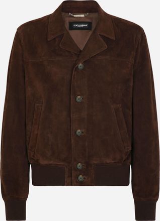 Dolce & Gabbana Bomberjacke Aus Nappa-veloursleder - Mann M&auml;ntel Und Jacken Mehrfarbig 46