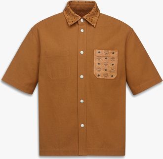 MCM Hemd aus Baumwolle und Leder mit Monogramm-Print