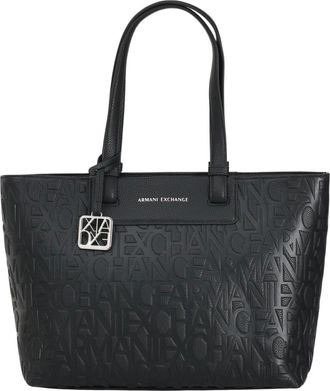 A|X Armani Exchange Femme, Sacs, Noir, Taille: ONE Size Sac cabas Shopper avec Logo en Relief