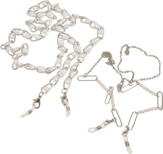 Urban Classics Unisex Kette Multifunctional Chain With Pearls 2-Pack, Farbe silver, Gr&ouml;&szlig;e one size