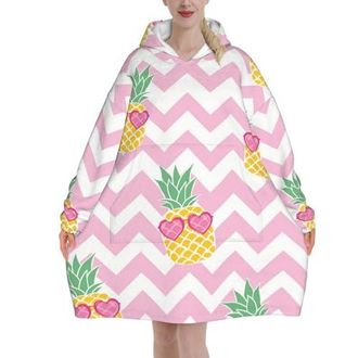 Generic Couverture &agrave; capuche portable en peluche chaude motif ananas pour adultes et adolescents