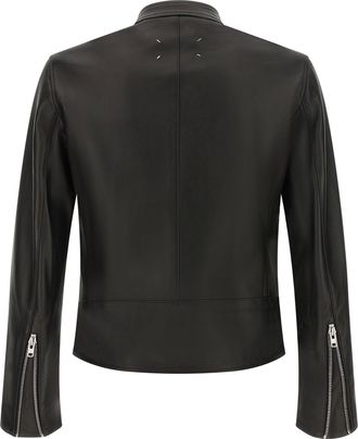 Maison Margiela 5-Zip Lambskin Jacket - Black