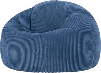 Icon Brand Kingston Sitzsack Cord, Denimblau, Sitzsack Erwachsene mit F&uuml;llung, Bean Bag, Cord Sessel, Lounge Sessel, Lounge Stuhl, Schlafzimmer, Wohnzimmer, Wohn