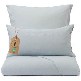 Urbanara Medelo Jersey-Bettwäsche 200x220 cm + 2X 80x80 cm I 100% Baumwolle Made in Portugal Oeko Tex 100 I Mit Waffelstruktur & Knopfleiste Kuschelig, Weiche 