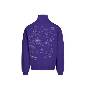 Maison Labiche Pull zipp&eacute; brod&eacute; en coton