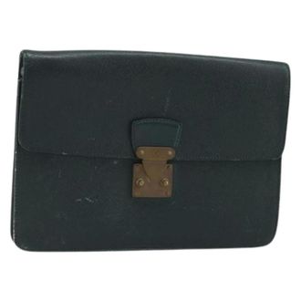 Louis Vuitton Pochette en Cuir Ta&iuml;ga Pre-owned - Femme - Pre-owned - Vert - Taille: ONE Size