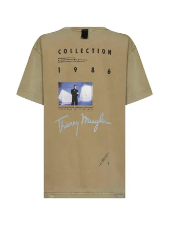 MUGLER Womens T-Shirt Khaki Cotton Jersey Green T-Shirts & Jerseys
