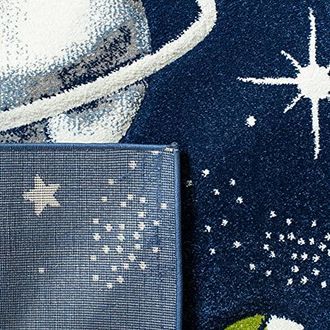 Safavieh Zeitgen&ouml;ssische Teppich f&uuml;r Wohnzimmer, Esszimmer, Schlafzimmer - Carousel Kids Collection, Kurzer Flor, Mehrfarbig, 240 x 300 cm