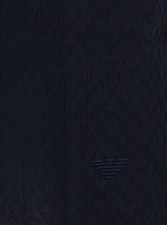 Emporio Armani Jacquard Cotton T-Shirt - Blue