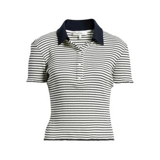 Frame Denim Femme, Tops, Multicolore, Taille: 36 FR Namu Striped Polo Top