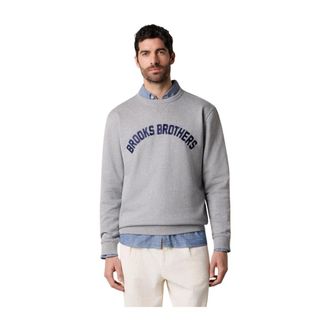 Brooks Brothers Baumwoll-Sweatshirt mit verl&auml;ngertem Logo-Print - - Sweatshirts & Hoodies - Herren - Grau - XL