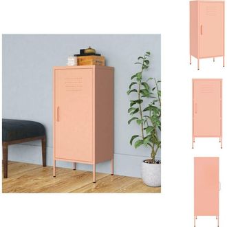 vidaXL Lagerschrank Rosa 42,5x35x101,5 cm Stahl - Schreibtisch - Regal - Aufbewahrungsschrank - Rosa Schrank - Metallregal