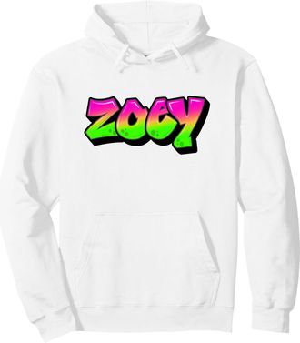 BDAZ Zoey Graffiti Personalisierter Name Gr&uuml;n Rosa Frauen M&auml;dchen Pullover Hoodie