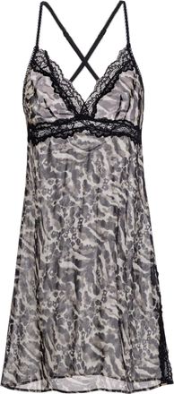 Dorina Origins Ungepolstertes Chiffonkleid - Spitzensaum, Verstellbare Picot-Tr&auml;ger und Seitenschlitz, Schwarz