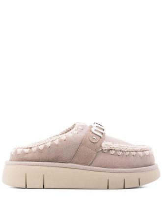 Mou mules en peau de mouton - Gris