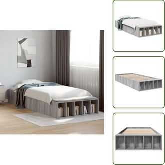 vidaXL The Living Store - Bettgestell Grau Sonoma 90x200 cm Holzwerkstoff - Holzbettfassungen - Betten 90x200 - Lattenrost - Schlafzimmer Dekoration