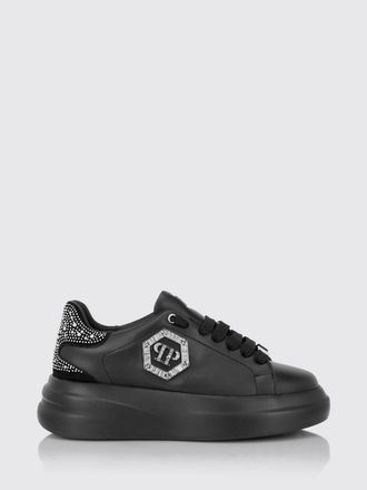Philipp Plein Chunky-Sneaker aus Leder mit Hexagon-Logo und Strass