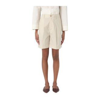 Woolrich Femme, Shorts, Beige, Taille: W29 Short en Coton Plissé