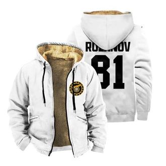Generic Heated Rivalry Merch Ilya Rozanov Manteau zipp&eacute; Femmes Hommes Manches Longues Veste Casual Streetwear Hiver Parka, blanc, L