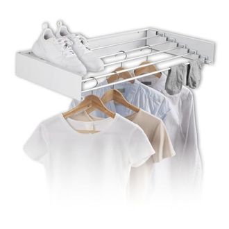 Easymaxx Wandw&auml;schetrockner 400 | Wandtrockner - platzsparend & ausziehbar | 80 cm x 40 cm x 10,5 cm | 4m Trockenl&auml;nge | W&auml;schest&auml;nder f&uuml;r stromloses Trocknen 