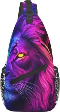 Generic Sac &agrave; dos &agrave; bandouli&egrave;re avec motif animal lion pour homme