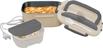 Nerthus Kitchenware Lunch Box Elektrische Lunchbox mit Hauptfach Edelstahl 18/8 Grau 450 ml - 60 ml FIH 730