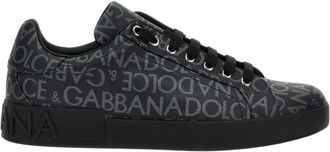 Dolce & Gabbana Homme, Chaussures, Noir, Taille: 40 EU Logo Print LowTop Baskets