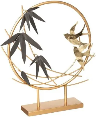 Atmosphera Atmosphera - Objet déco Oiseau - métal - doré H36 cm